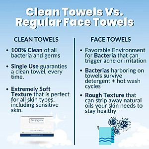 Clean Skin Club Clean Towels, 100% Biobased Dermatologist Face Towel, Disposable Face Towelette, Facial Washcloth, Makeup Remover Dry Wipes, Ultra Soft, 25 count, 1 pack