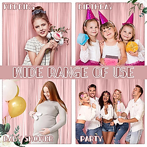 BBTO 2 Panels Dusty Rose Backdrop Curtains for Parties Wedding Pink Backdrop Curtains Polyester Wrinkle Free Window Curtains for Ceremony Party Birthday Bridal Shower Graduation Decorations 5ft x 10ft