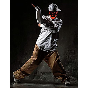 WENTAOWULUE LED Halloween Face Mask Skull Skeleton Light Up Full Face Mask Blue