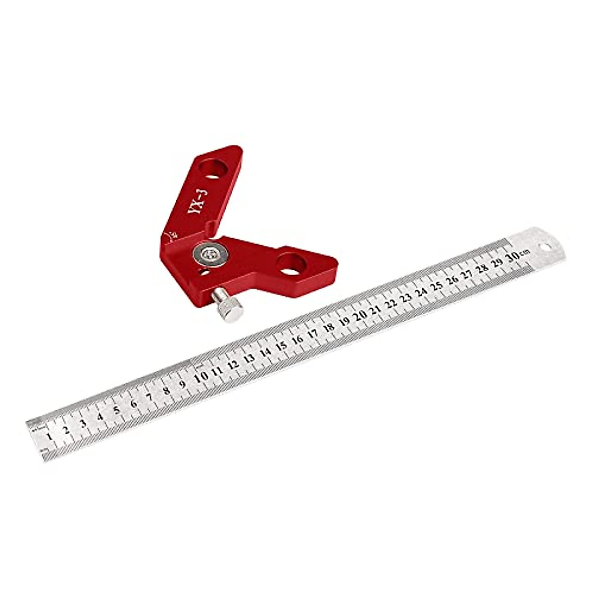 DDWT YX-3 Center Finder Woodworking Square Center Scribe 45 90 Degrees Angle Line Scriber Marking Tools Metric and Inch Ruler Magnetic Wood Measuring Scribe Tool