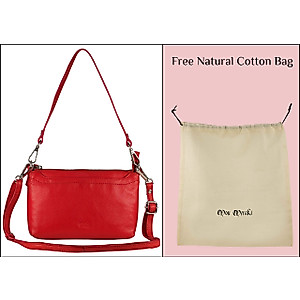 Mou Meraki Genuine Leather Crossbody Purse and Handbags - Crossover Bag Over the Shoulder Women