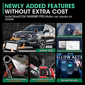 Autel MaxiCOM MK808BT PRO: 2024 Full Bidrectional & Active Test Scan Tool, Upgraded of MK808S MK808Z MX808S, Functions as MX900 MK900, 28+ Reset All System Diagnosis Injector Coding, FCA AutoAuth OS11