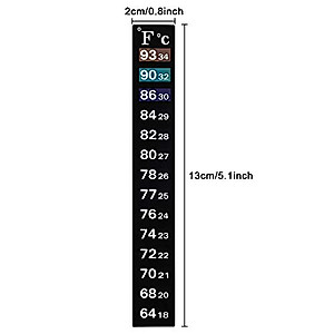 20 Pieces Digital Temperature Sticker Adhesive Thermometer Strip Aquarium Thermometer Sticker Temperature Thermometer Strips in Degree Fahrenheit and Celsius Display for Fish Tank and Aquarium