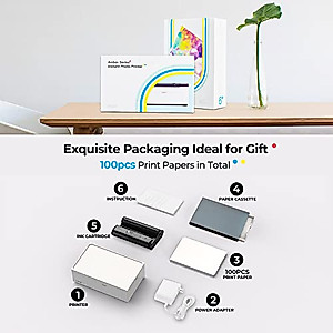 Liene 4x6'' Photo Printer, Photo Printer (100 Sheets), Full-Color Photo, Portable Instant Photo Printer for iPhone, Thermal Dye Sublimation, Wi-Fi Picture Printer w/ 100 Sheets Paper & 3 Cartridges