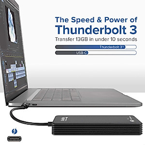 Plugable 1TB Thunderbolt 3 External SSD NVMe Drive (Up to 2400MBs/1800MBs R/W)