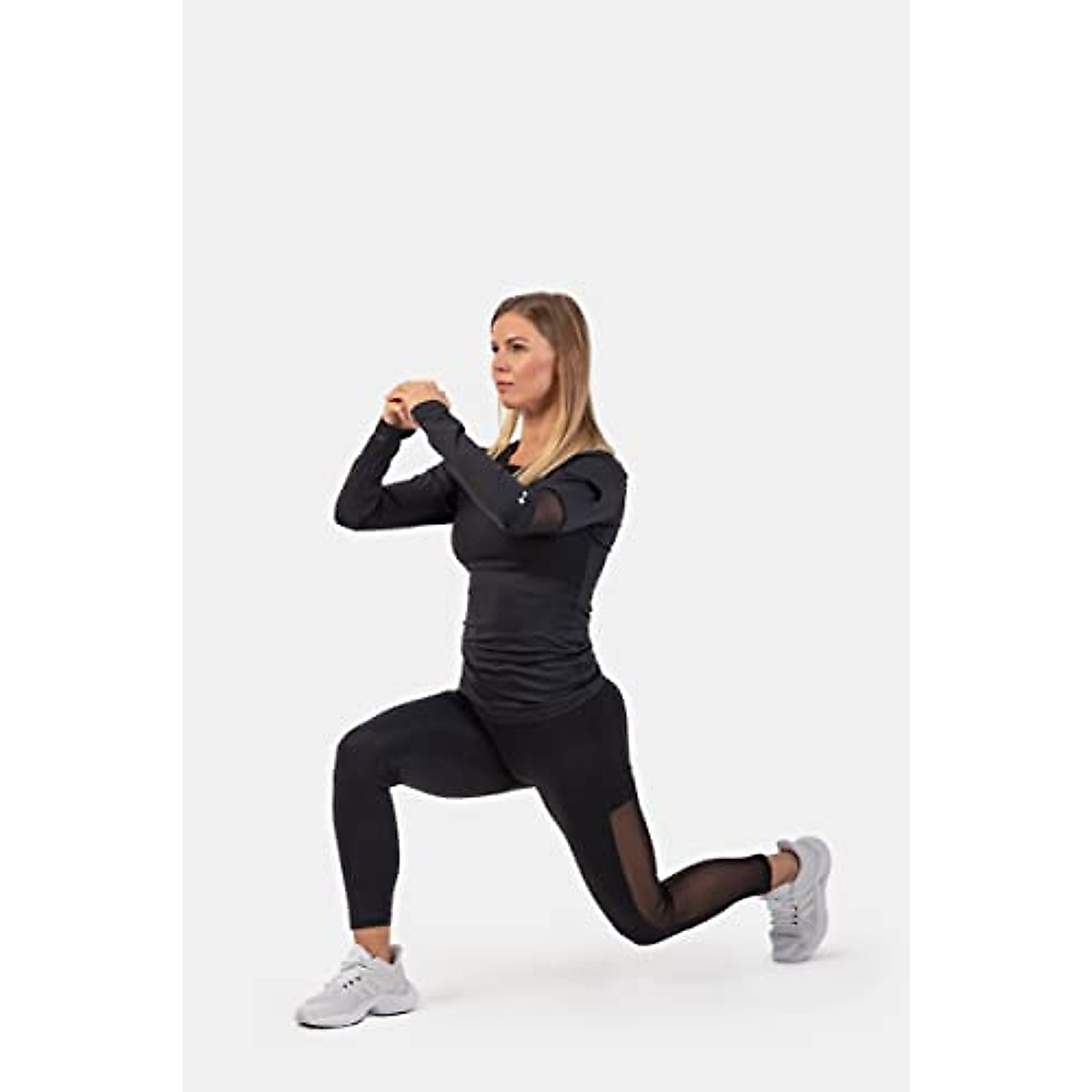 NEBBIA Black Mesh Design Leggings Breathe 401