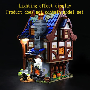 GEAMENT LED Light Kit Compatible with Medieval Blacksmith - Lighting Set for Ideas 21325 Building Model (Model Set Not Included)