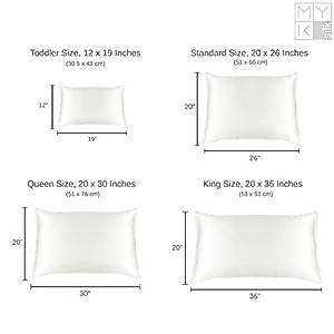 MYK Silk - Natural Silk Pillowcase with Cotton Underside for Hair and Facial, 19 Momme Navy Blue King