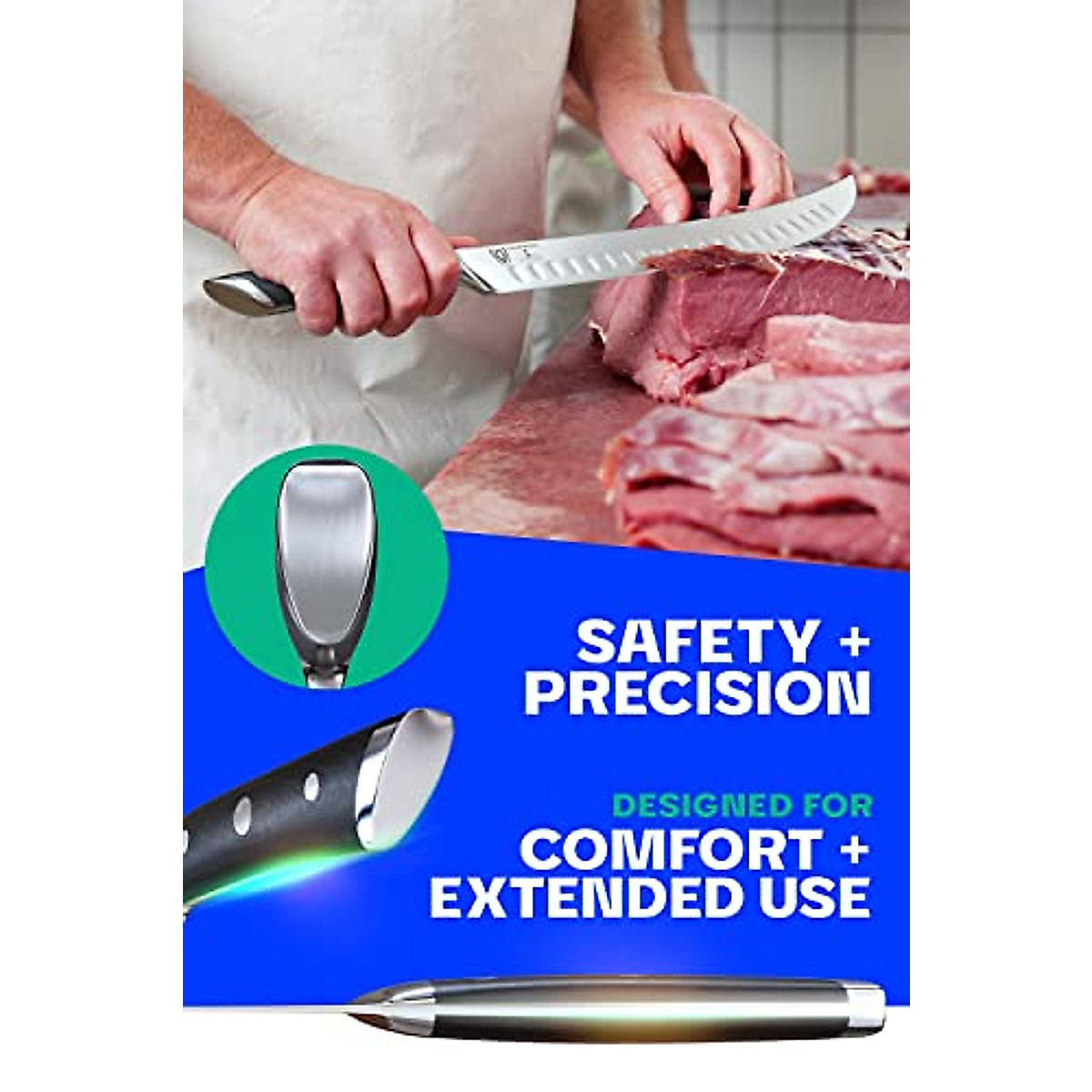 Dalstrong Butcher Knife - 10 inch - Gladiator Series Elite - Cimitar Breaking Knife - Forged High-Carbon German Steel - Razor Sharp Meat Kitchen Knife - Sheath Included - NSF Certified