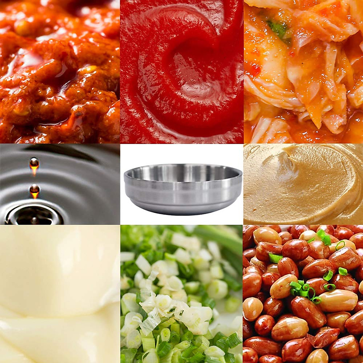 N A Dishes, Small Stainless Steel Pinch Bowl, Sushi Dipping Saucers, Sauce Dishes, Side Dish Bowls, Appetizer Plates, Set of 4 (Silver) (9cm 4Pcs)