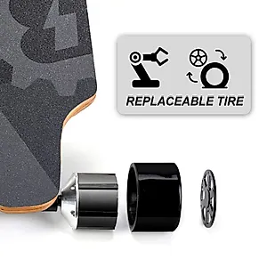 Blitzart 38" Hurricane Electric Longboard Electronic Skateboard 18mph 350w brushless Motor (Hurricane Black)