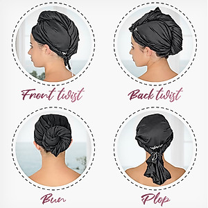 Microfiber Hair Towel Wrap for Women - Gift and Travel - Smooth like Silk - Curly, Wavy, Straight Hair Girls - Plopping Essential - Anti-Frizz, Fast Drying, Works Better than a T-Shirt