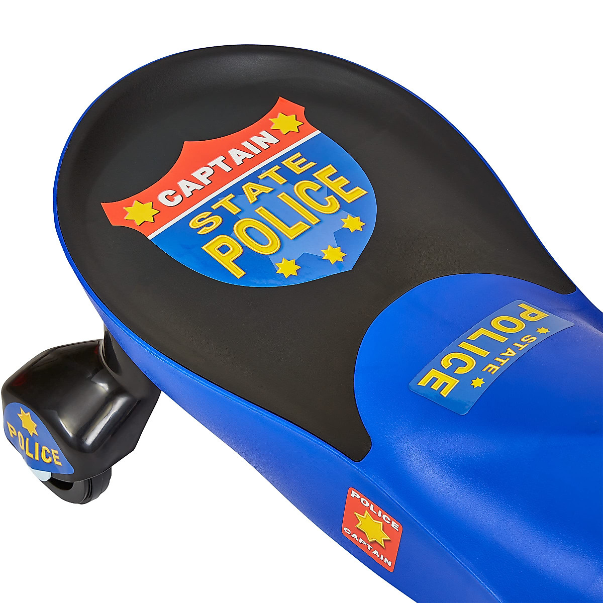 Police Wiggle Car Ride On Toy – No Batteries, Gears or Pedals – Twist, Swivel, Go – Outdoor Ride Ons for Kids 3 Years and Up by Lil’ Rider (Blue)