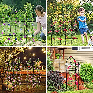 Garden Trellis for Climbing Plants Outdoor and Indoor, 35inch*33inch Thickened Rustproof Plant Support Fence Climbing Frame for Ivy Vines Rose Vegetable Flower Potted Plants Climbing