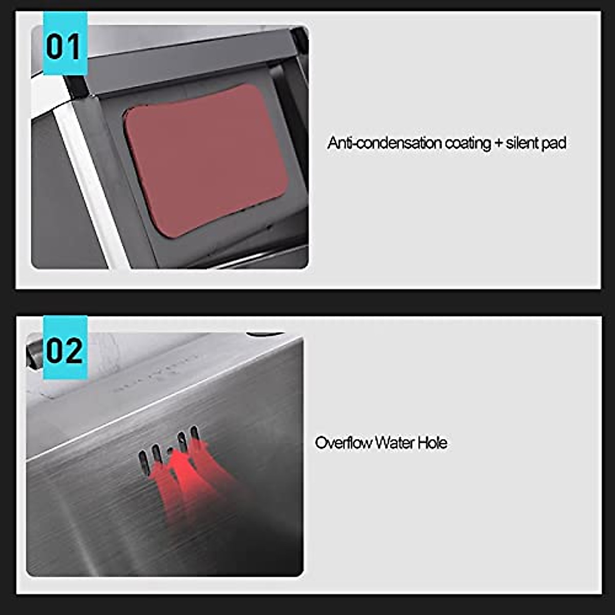 Sink Stainless Steel Utility Commercial Grade Laundry Tub Culinary for Outdoor Indoor Garage Kitchen Laundry Utility Room Sinks, Floor-standing Garden Sink, 56×46×75cm (Size : Package A)