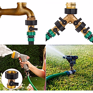 BENLIUDH Garden Hose Shut Off Valve, 3/4 Inch Brass Garden Hose Connector Heavy Duty Hose Shut Off Valve