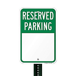 SmartSign - K-5503-AL-12x18 Blank Reserved Parking Sign, Write-On Sign, 12 x 18 Aluminum, Rust-Free, USA Made 12" x 18" Non-Reflective Aluminum