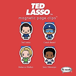Re-marks “Ted Lasso” Magnetic Bookmarks, Magnetic Page Clips, 2 Sets of 4 Page Clips, 8 Clips Total