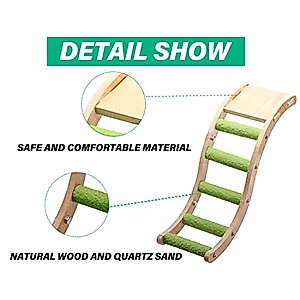 Bird Ladder, Hosrnovo Wooden Green Parakeets Toys, 12.6Inch Bird Perches, Pet Cage Accessories for Cockatiels Budgie Conure Lovebirds Canary Hamster