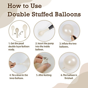 Pearl White Balloons, Double Stuffed White Balloons Different Sizes 5/10/12/18 Inch Pearl Balloon Arch Garland Kit for Wedding Engagement Bridal Baby Shower Birthday Party Decorations…