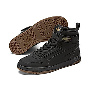 PUMA Men's RBD GAME BUCK Sneaker, Puma Black-Puma Black-Puma Team Gold, 8