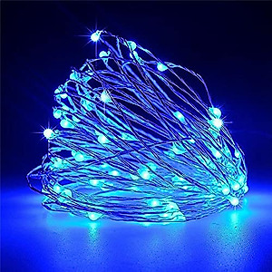 YIWOLIT Solar String Light Outdoor Waterproof, 2 Pack Each 33ft 100 LED 8 Modes Copper Wire Fairy Lights for Garden , Patio, Yard, Home, Wedding, Christmas, Halloween Decoration (Blue)