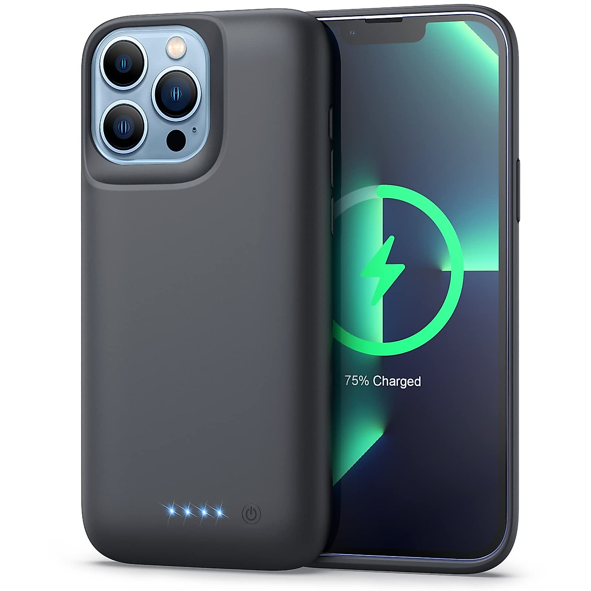 Battery Case for iPhone 13 Pro Max [8600mAh] Portable Rechargeable Charger Case Extended Battery Pack for iPhone 13 Pro Max Protective Charging Case (6.7 inch) with Tempered-Glass Screen Protector