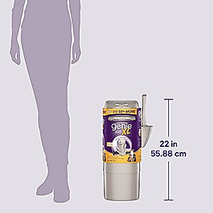 Litter Genie XL Pail (Beige) | Cat Litter Box Waste Disposal System for Odor Control | Includes 1 Square Refill Bag
