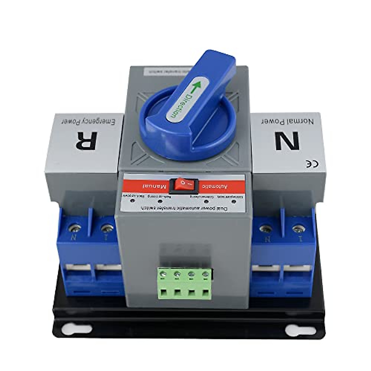 genmine Generator Transfer Switch, Mini Dual Power Automatic Transfer Switches Self Cast Conversion 110V, Generator Changeover Switch 50HZ/60HZ (2P 63A Blue)