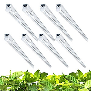 Monios-L LED Grow Light Strips,Full Spectrum Sunlight White, 3FT T5 120W(8X15W,600W Equivalent) for Indoor Plants,Grow Bars with Individual Switch for Herbs/Hydroponics/Succulents,8-Pack