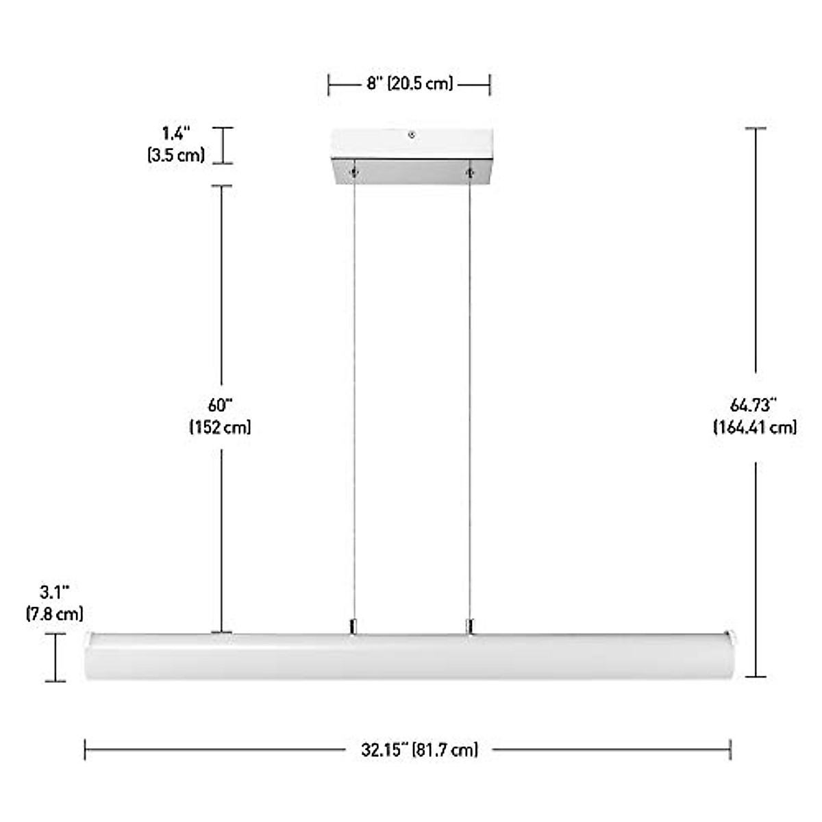 Globe Electric Calypso 20W Integrated LED Pendant Lighting, Chrome, Frosted Acrylic Shade, 1700 Lumens, Warm White 3000 Kelvin, 80 CRI