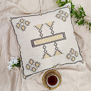 Trade Star Sabra Kilim Pillow Cover Luxurious Farmhouse Cushion Case 100% Thick Cotton Sofa Pillow Cover for Living Room Décor Handwoven Beautiful Cushion Cover