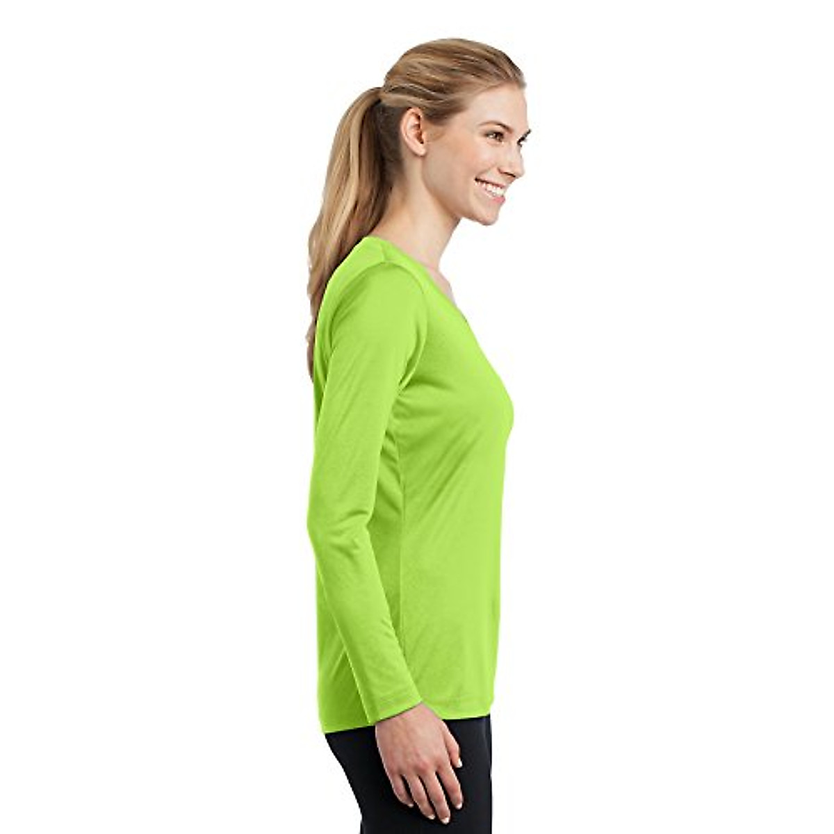 Long Sleeve V-Neck Tee (LST353LS) Lime Shock, M