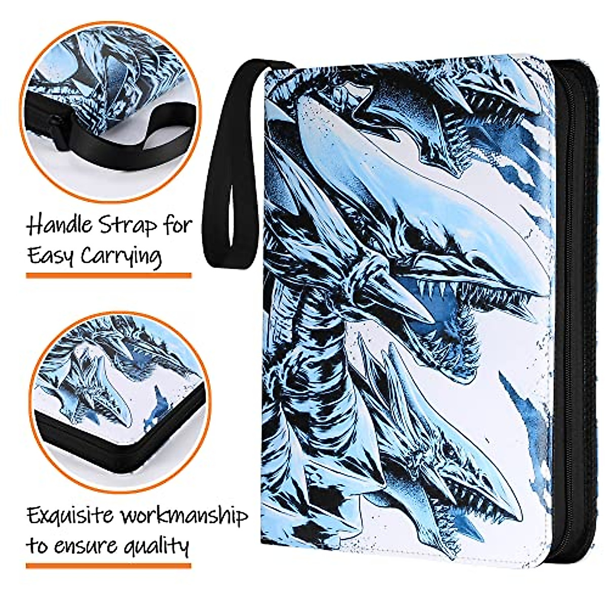 Card Binder for YuGiOh Cards - 9 Pocket Card Holder Book with Sleeves Compatible with Yugioh Cards, Holds 720+ Cards