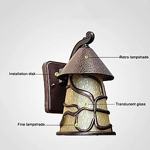 PEHUB European Retro Outdoor Wall Hanging Lamp Lovely Mushroom Shaped Wall Lamp IP65 Waterproof for House Deck Patio Porch Wall Light Industry Outdoor Wall Sconce Exterior Light Fixture