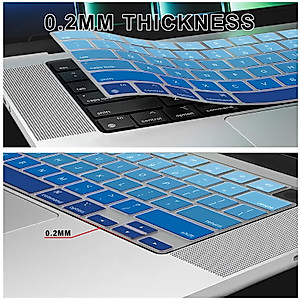 Soke Premium Keyboard Cover Skin, for 2021-2024 MacBook Pro 14" 16" M4 M3 M2 M1 Pro/Max(A2918 A2992 A2991 A2442 A2485 A2780), MacBook Air 15.3"/13.6" M3 M2(A2941 A2681), US ANSI Layout,Ombre Blue