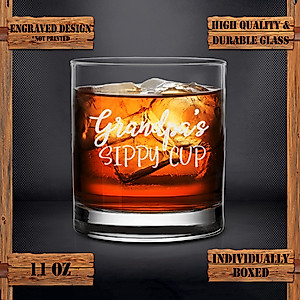 NeeNoNex Grandpa's Sippy Cup Whiskey Glass - Funny Birthday Gift for Papa
