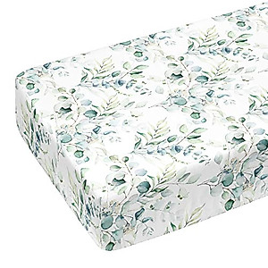 Crib Sheets for Girl - 100% Cotton Fitted Crib Sheet Set - Perfect for Baby Girls - Fits Standard Toddler Mattress (Greenery)