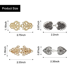 Shawl Clips 4 PCS, Vintage Dress Clips Back Cinch, Sweater Clips, Dress Shirt Brooch Clips for Women Girls Wearing