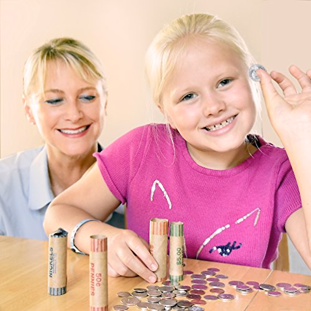 250 Coin Wrappers - Assorted Sizes - 100 Quarters, 50 Pennies, 50 Nickels and 50 Dimes - Made in USA - Durable Preformed Paper Tubes