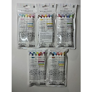 Zebra MildLiner Complete Set 25 Vibrant Colors Great for Text Highlighting, Kids, Office, College, School (WKT7-5C WKT7-5C-NC WKT7-5C-RC WKT7-N-5C WKT7-5C-HC)