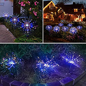 ITICdecor Solar Garden Lights Solar Firework Lights Upgraded 2Pack 120 LED Landscape Starburst Stake Fairy Light Outdoor Waterproof with 8 Modes for Garden Yard Flowerbed Pathway Decor