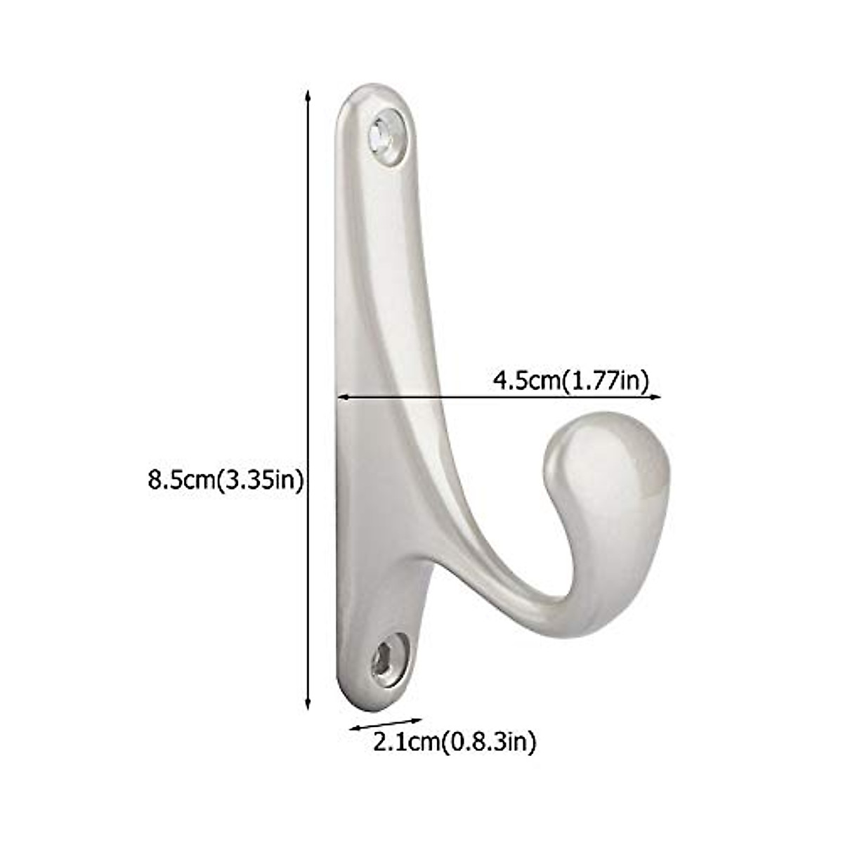 (Pack of 3) Wall Mounted Coat Rack Hanger Towel Clothes Hat Hook for Bathroom Closet Room Kitchen Double Hole Fixation(Matte Nickel)