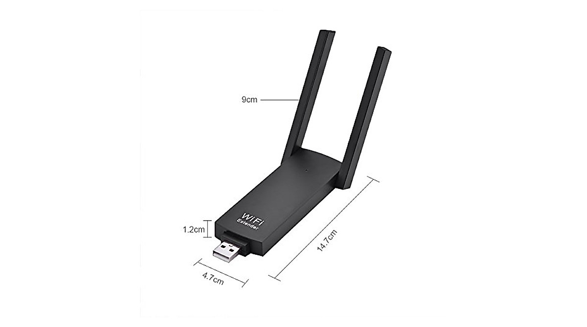 Portable 300M Dual Antenna USB WiFi Signal Range Extender Wireless ...
