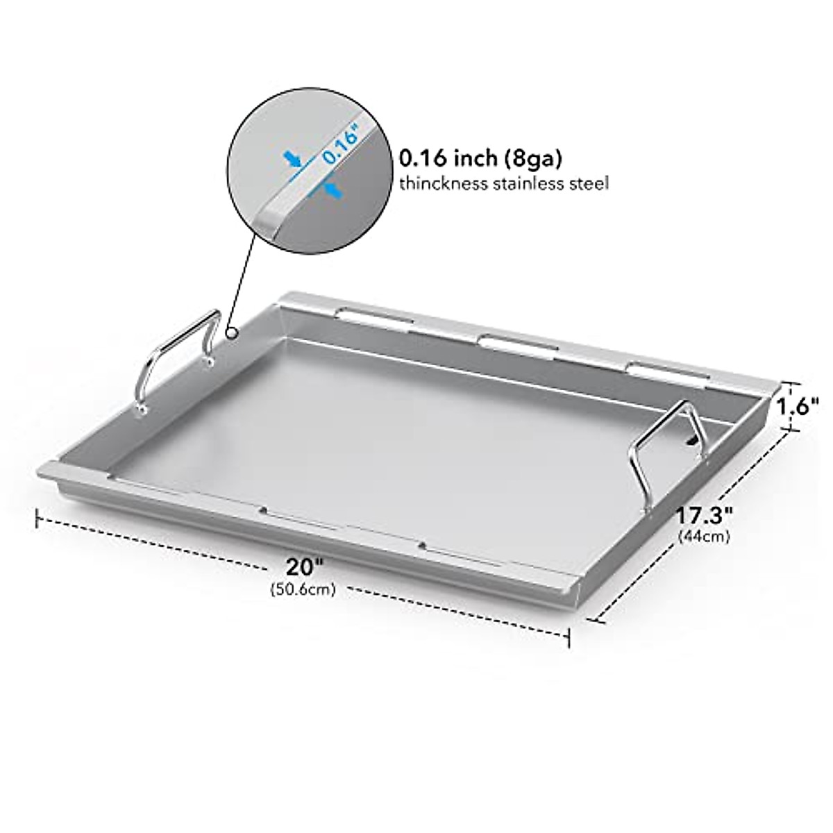 Stanbroil Stainless Steel Griddle Universal Grill Griddle for Weber Spirit 200 Series, Spirit II & II LX 200 Series Gas Grills, Replacement Parts for Weber Spirit S-210 E-210 E-220