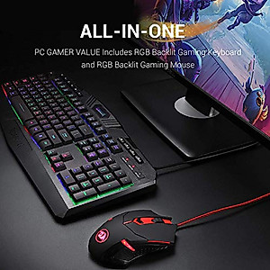 Redragon S101 Gaming Keyboard, M601 Mouse, RGB Backlit Gaming Keyboard, Programmable Backlit Gaming Mouse, Value Combo Set [New Version]
