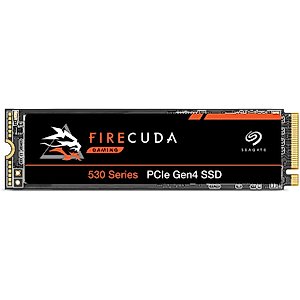 Seagate FireCuda 530, 1TB, Internal SSD, M,2 PCIe 4th Gen 4 NVMe 1.4, 7300MB/s, 3D TLC NAND, 1,275 TBW, 1.8M Hours MTBF, for PC, 3 Year Rescue Services (ZP1000GM3A013)