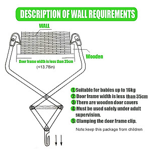 DiLiDiLi Baby Door Jumpers and Bouncers Exerciser with Door Clamp Adjustable Strap Baby Door Jumper for Baby Toddler Infant 6-24 Months Indoor Baby Door Jumper