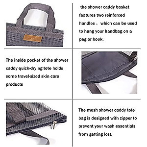 CHuikp Mesh Portable Shower Caddy ，Portable Shower Caddy Bag Dry Hanging Portable Shower Tote Bag ，Shower Caddy Suitable For Travel Swimming Sports Gym Camp Shopping College Dorms(3PCS)