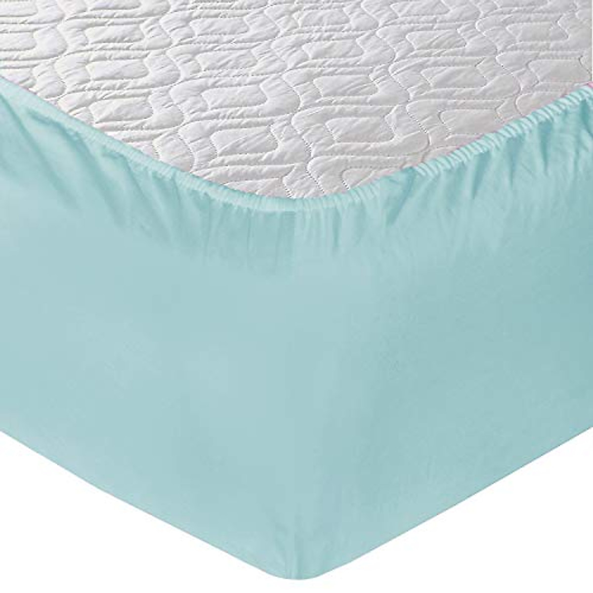 Cuddles & Cribs 1 Pack Organic Cotton Fitted Crib Sheet (Solid Blue, 1 Pack)